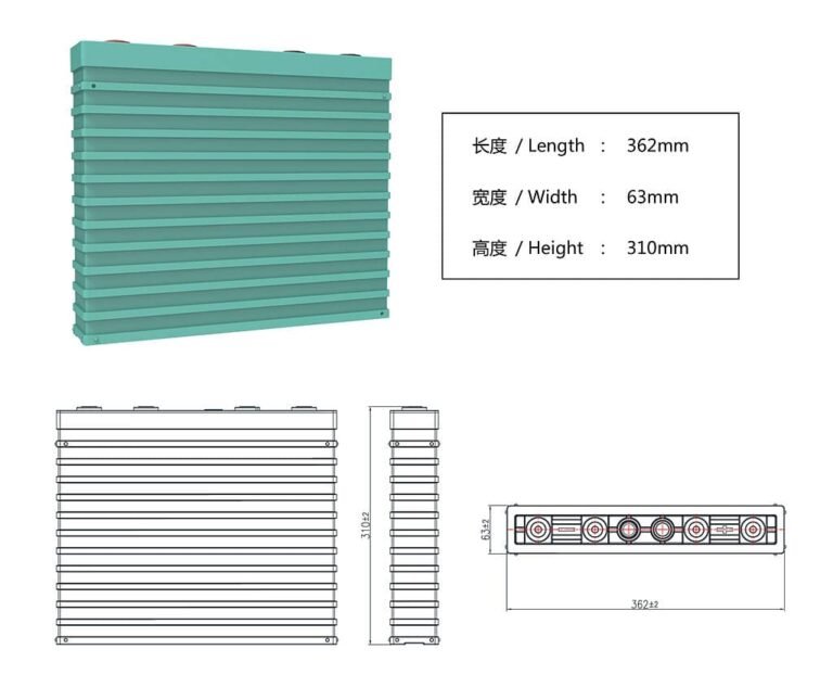 GBS 3.2v 300Ah Lithium Prismatic LiFePO4 Cell - NBCELLENERGY